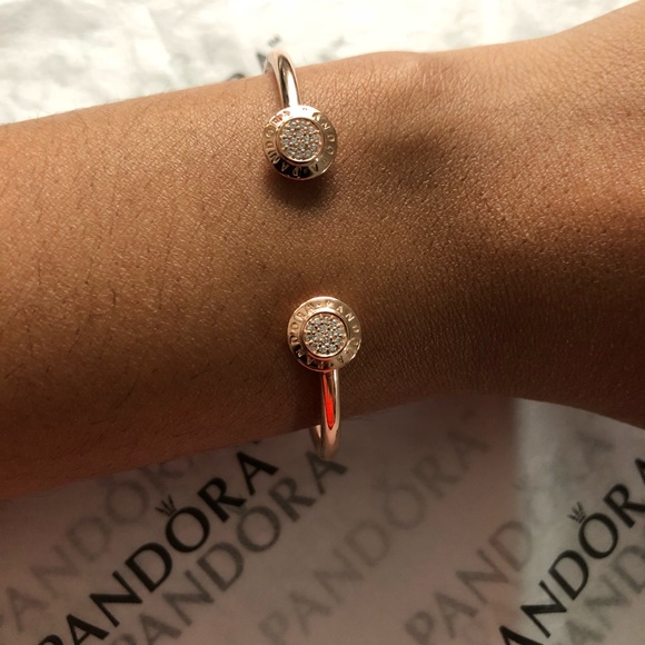Pandora | Jewelry | Pandora Signature Rose Gold Bangle | Poshmark